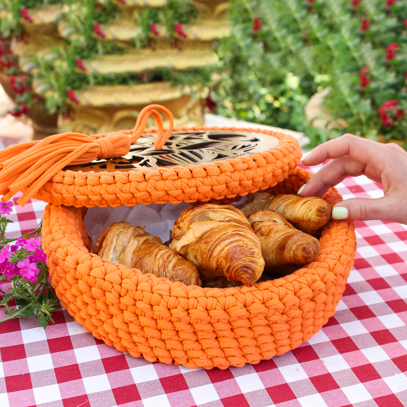 Knitted box "Marrakesh" orange ᐈ Buy with delivery | LoraShen